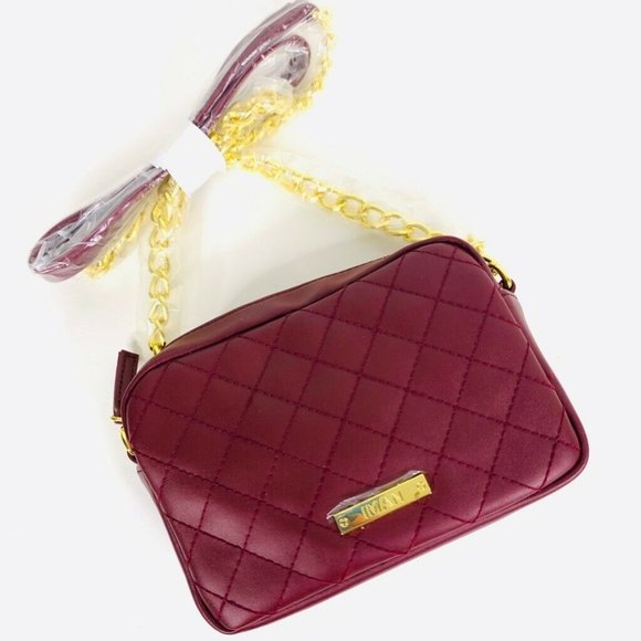 IMAN | Bags | Iman Red Leather Crossbody Bag With Chain Strap | Poshmark